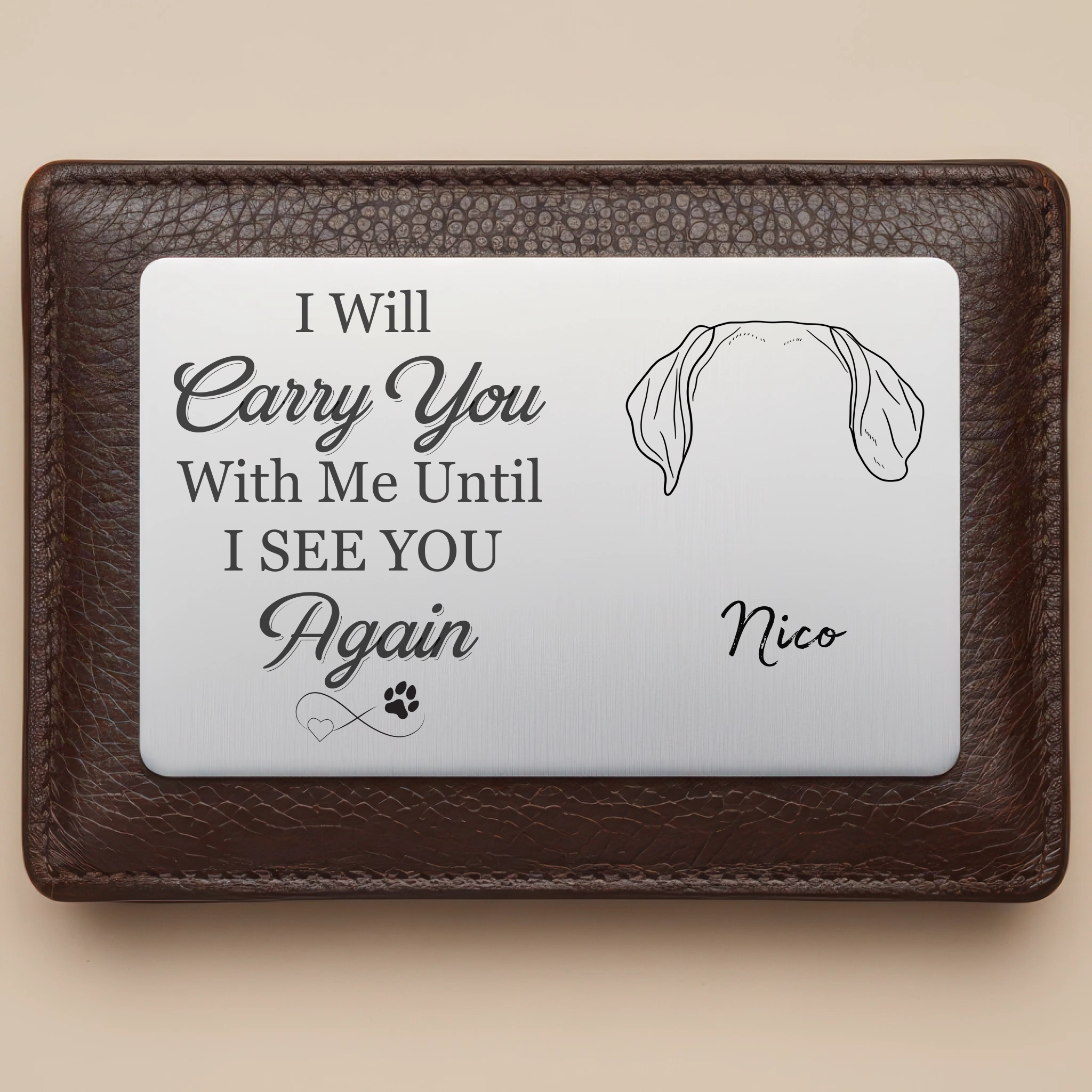 Personalized Dog Memorial Wallet Card – Custom Breed Outline Keepsake ...