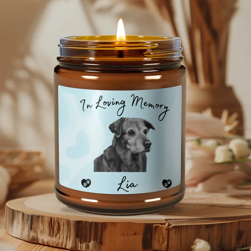 Personalized Memorial Candle - Amber Jar Tribute for Beloved Companions ...